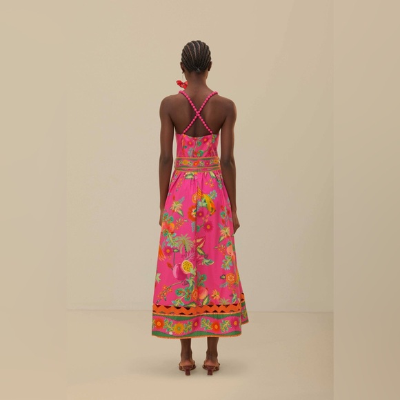 FARM Rio | Dresses | Nwt Farm Rio Pink Midi Dress | Poshmark